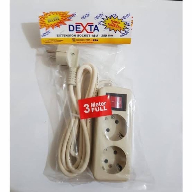 Jual STOP KONTAK DEXTA 2 3 4 5LUBANG 3METER EXTENSION SOCKET TERMINAL ...