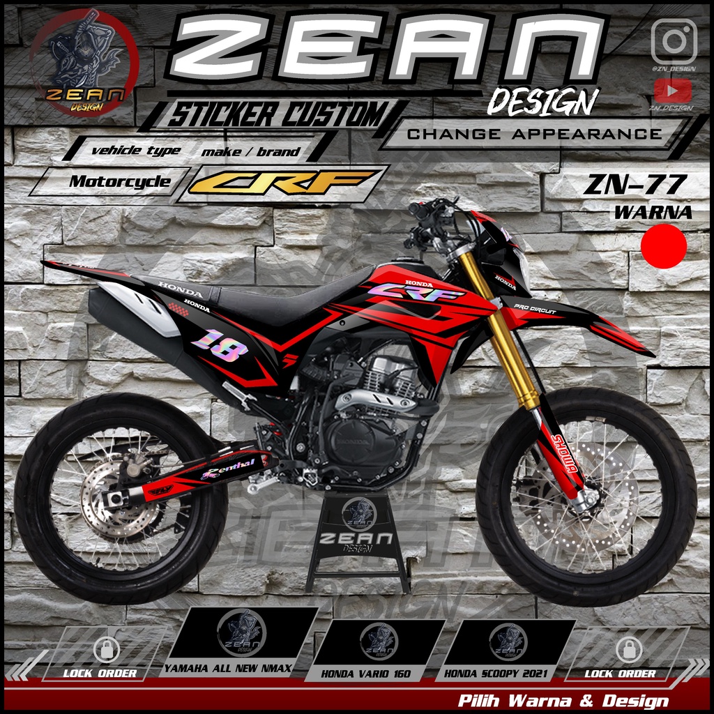 Jual Decal Sticker Motor Cross CRF 150L Fullbody - Dekal Stiker CRF 150 ...