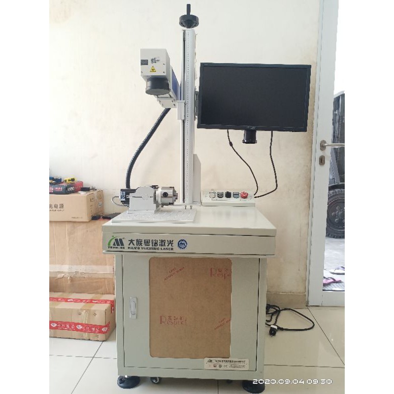 Jual Mesin Laser Fiber Marking MF 20 EA (20w) + Rotary - YUEMING Laser ...