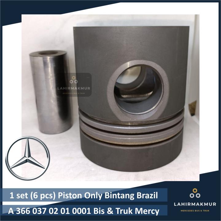 Jual 1 set (6pcs) Piston Only Bintang Brazil Truk 917 & Bis 1521 OM 366 ...
