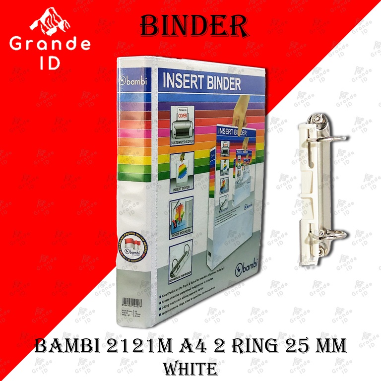 Jual BINDER BAMBI 2121M A4 2 RING 25 MM INSERT RING BINDER | Shopee ...