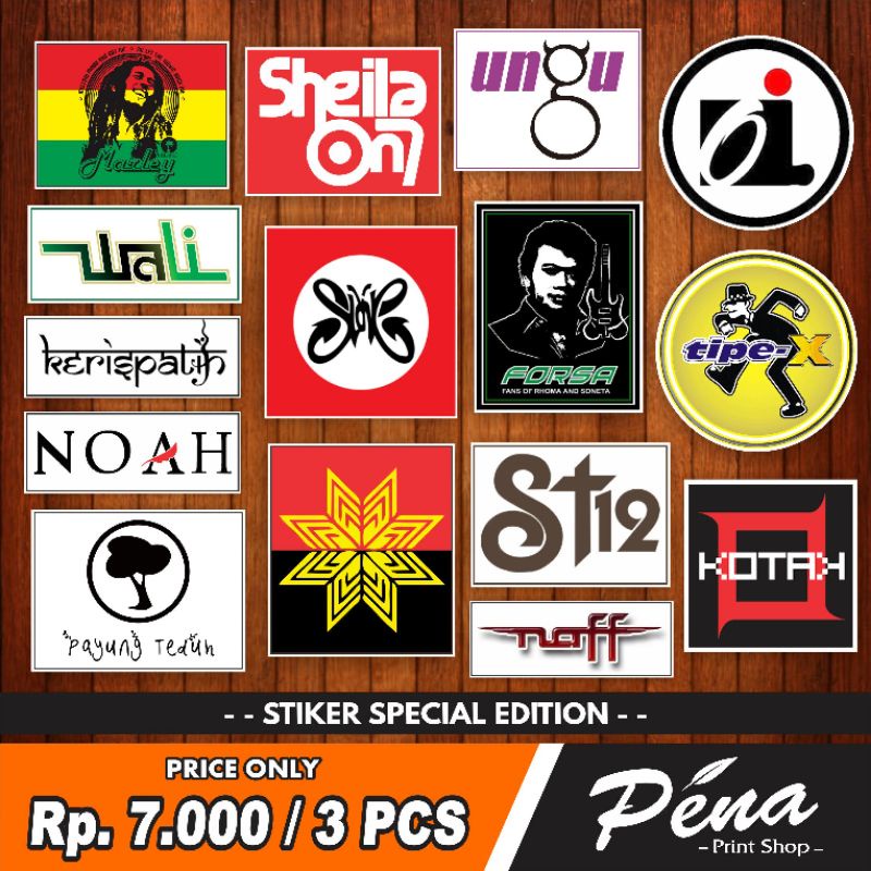 Jual (ISI 3 PCS) Sticker Stiker Band SLANK NOAH DEWA 19 TIPE X ST12 ...