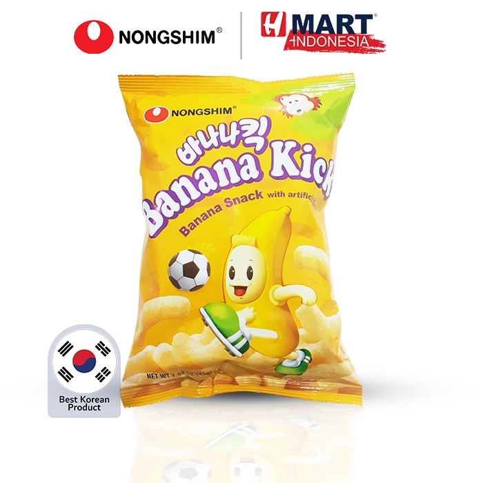 Jual NONGSHIM Banana Kick - Snack Korea Rasa Pisang 45g | Shopee Indonesia