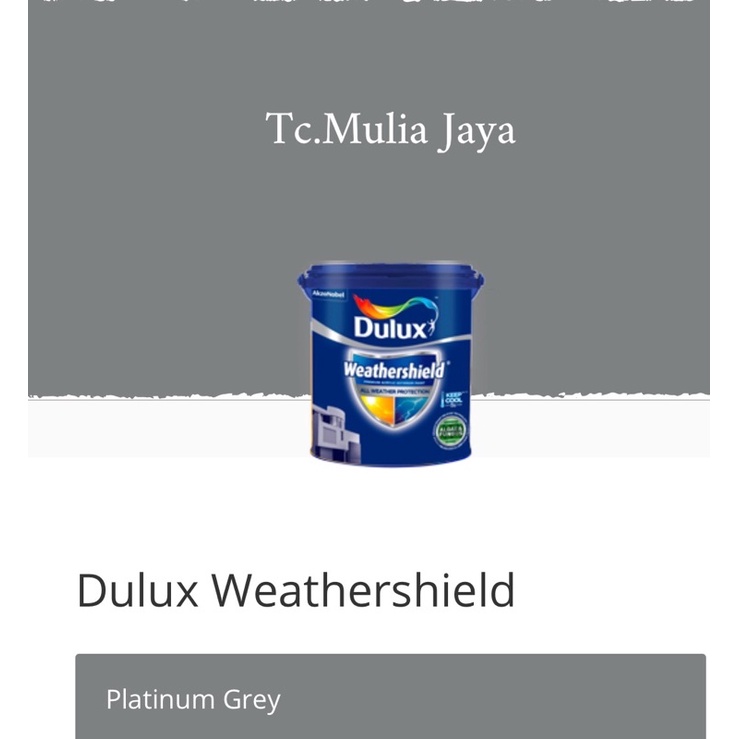 Jual Dulux weathershield cat tembok exterior - Platinum grey 2,5L ...