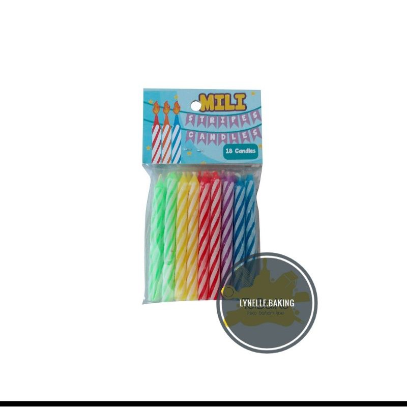 Jual LILIN ULIR STRIPE CANDLE LILIN KUE ULANG TAHUN LILIN BATANG ...
