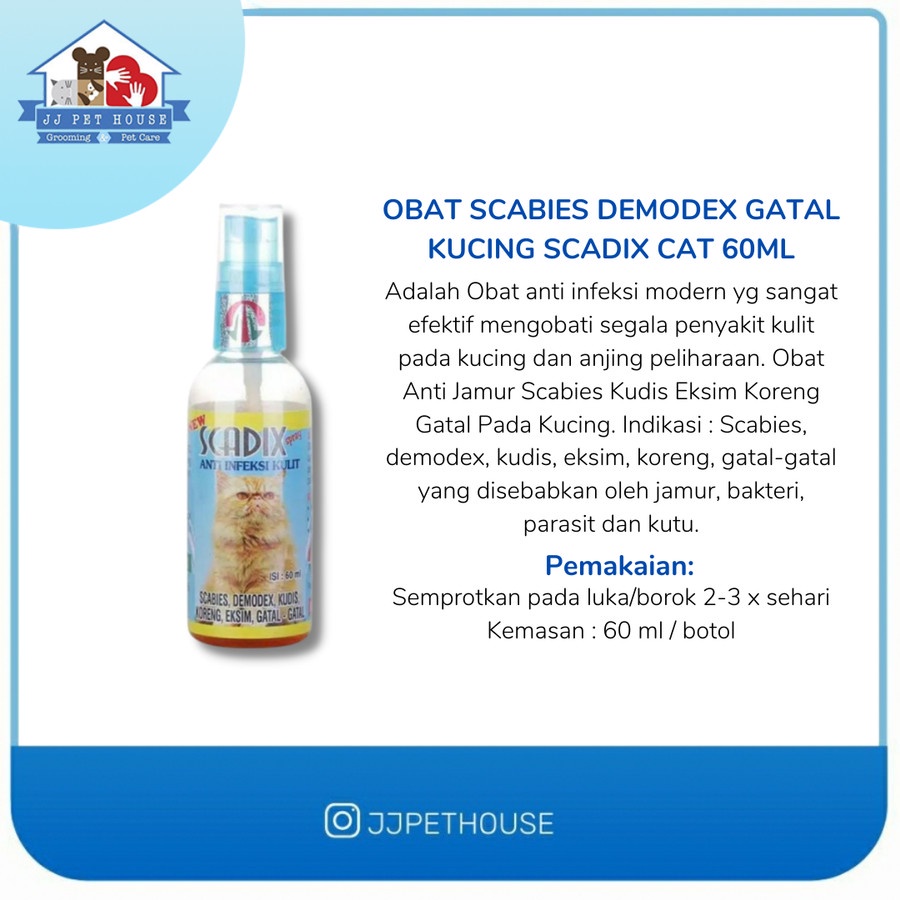 Jual OBAT SCABIES DEMODEX GATAL KUCING SCADIX CAT 60ML | Shopee Indonesia