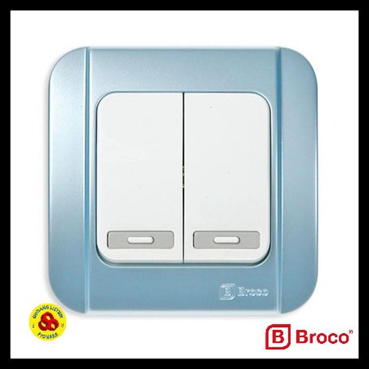 Jual Broco Saklar Seri 2G Galleo Biru G162-54S Blue Double 2 Gang 1 Way ...
