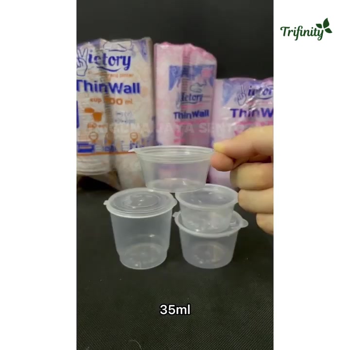 Jual Thinwall Cup Rapat 25ml 35ml 60ml 100ml 150ml Per Pack Bulat Cup ...