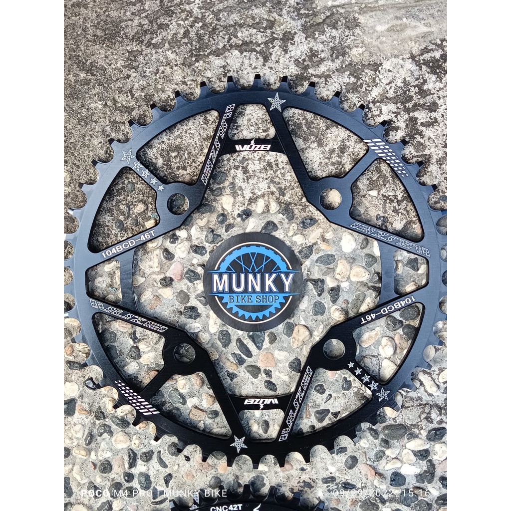 Jual Chainring Wuzei 40T 42T 44T 46T 48T 50T BCD 104 BCD narrow wide bulat round untuk single ...