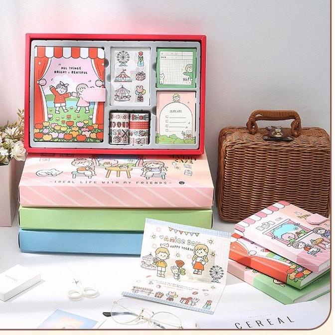 Jual cute diary book set korea style cute stickers set buku catatan ...