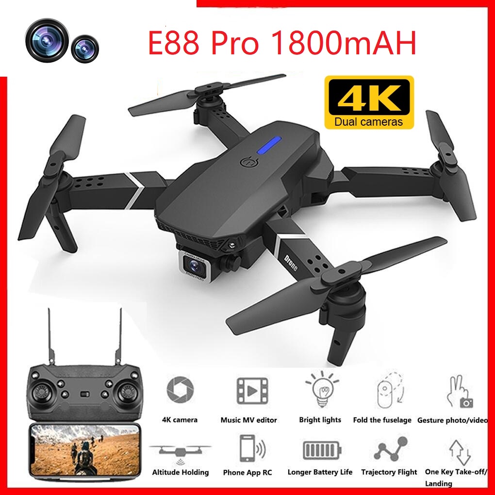 Jual E88 Pro L702 Drones 4K Dual Camera Lipat Helikopter Wifi HD FPV Tas Gratis | Shopee Indonesia