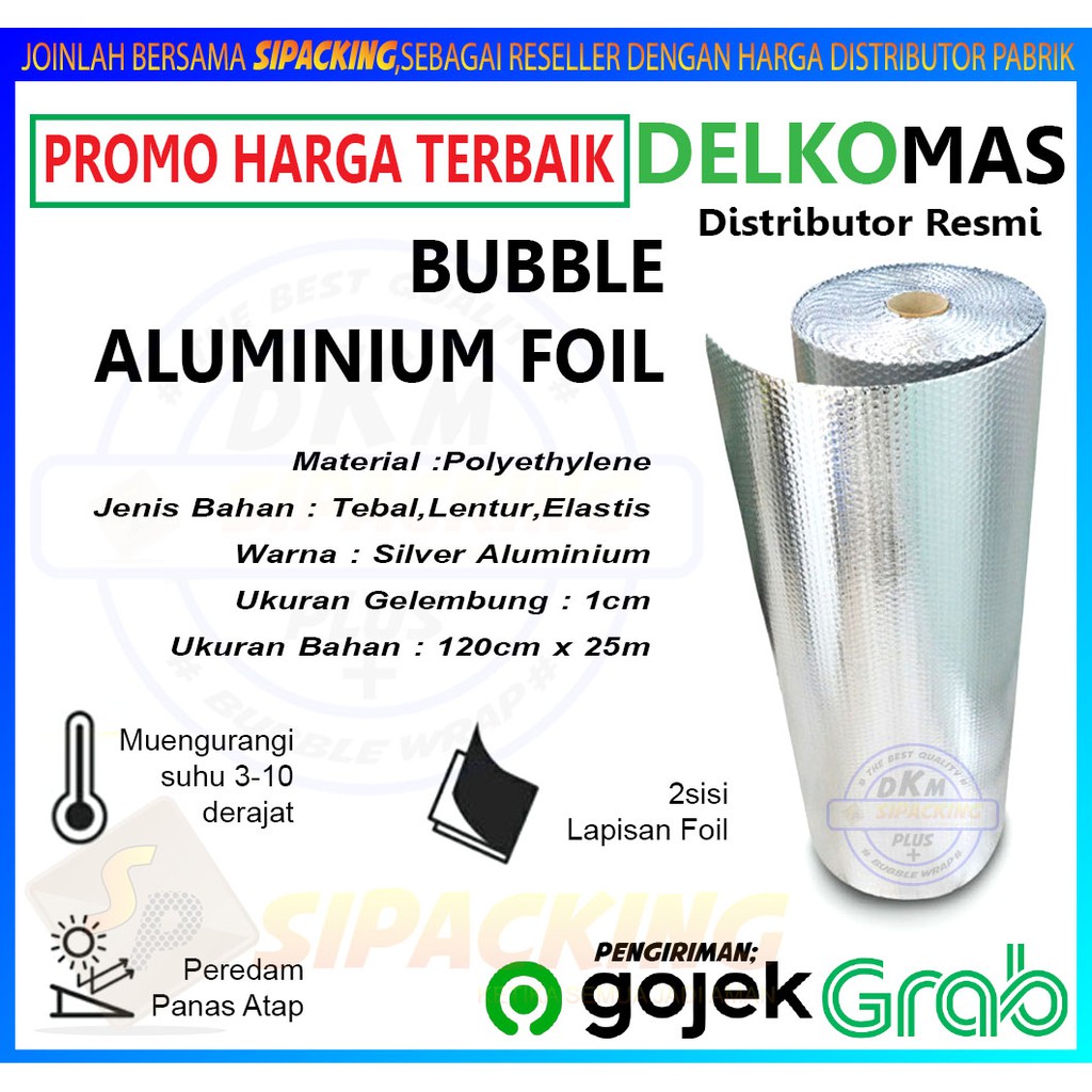Jual BUBBLE ALUMINIUM FOIL PEREDAM PANAS ATAP ALUMUNIUM INSULATION FOIL ...