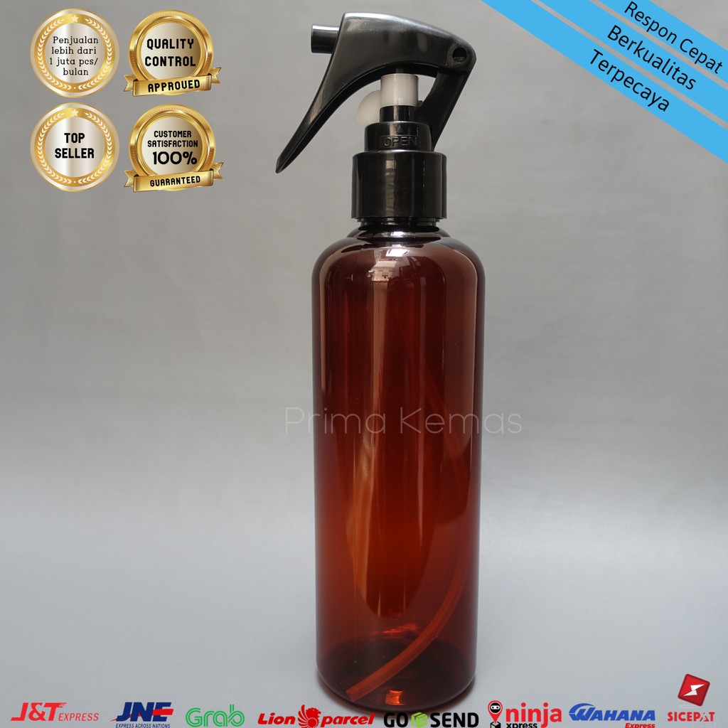 Jual Botol Trigger Spray 250 ml - botol kosmetik 250 ml - botol skincare Pet 250 ml Coklat ...