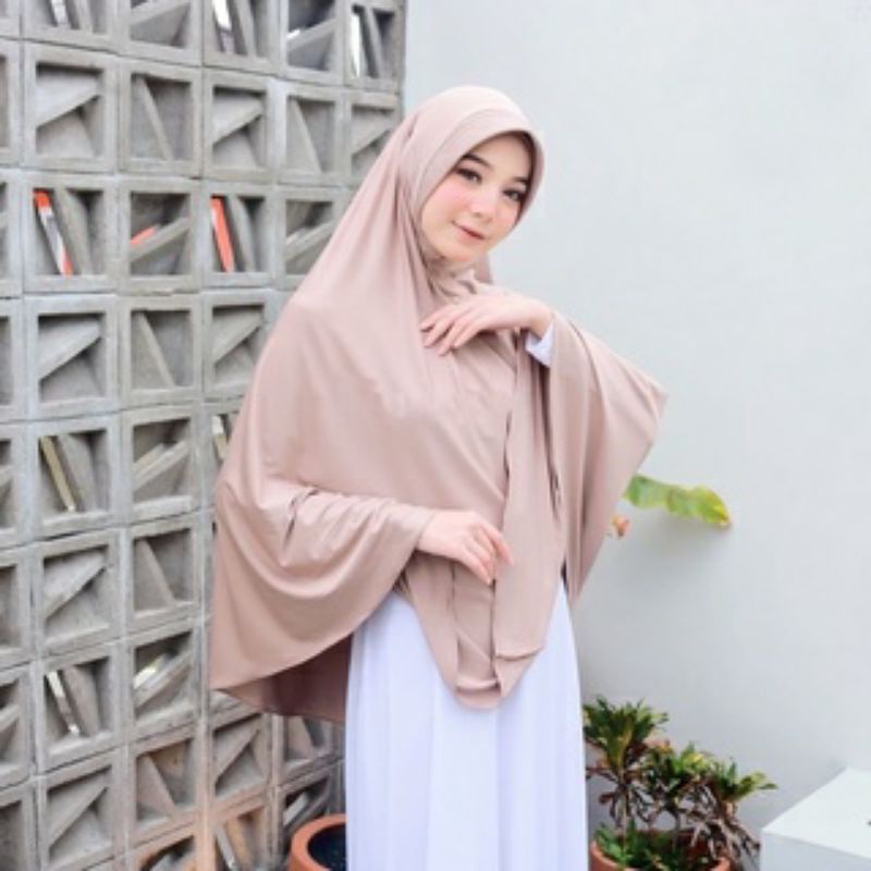 Jual Hijab Khimar Bergo Hamidah Jumbo XL Spandek Jersey | Jilbab Bergo Simple Pad XL Spandek ...