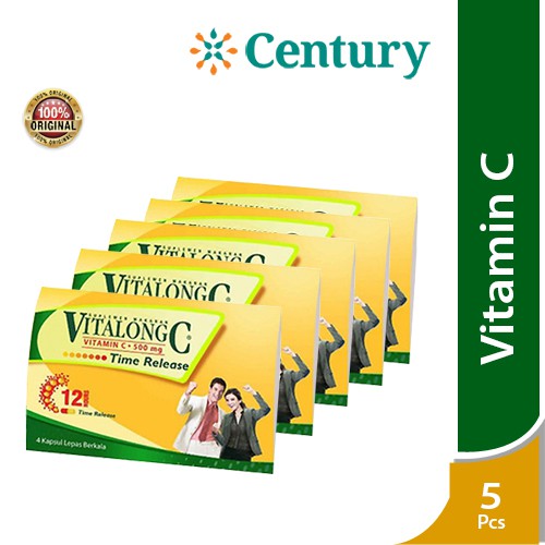 Jual ( 5 Strip ) Vitalong C Strip 4 Kaplet/Vitamin C/Daya Tahan Tubuh ...
