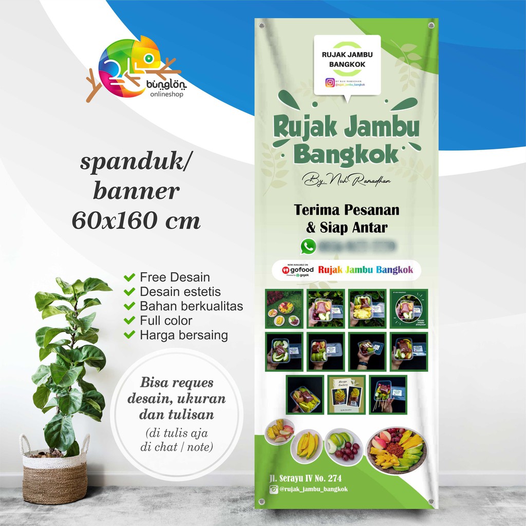 Jual Spanduk, Banner Rujak Jambu Bangkok | Shopee Indonesia