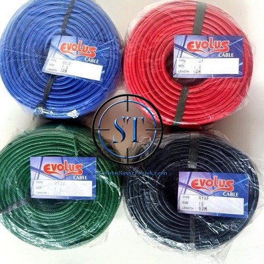 Jual 1 Rol Kabel NYAF 1.5mm Tebal 4mm 50M Tunggal Serabut Warna AWG 1 ...