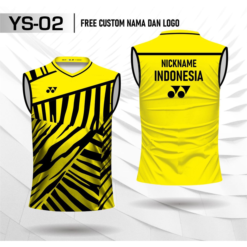 Jual jersey bulu tangkis tanpa lengan kaos badminton terbaru custom nama dan logo | Shopee Indonesia