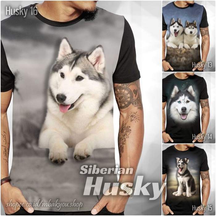 Jual Kaos Gambar ANJING SIBERIAN HUSKY Dog Puppy Keren Lucu Dewasa dan ...