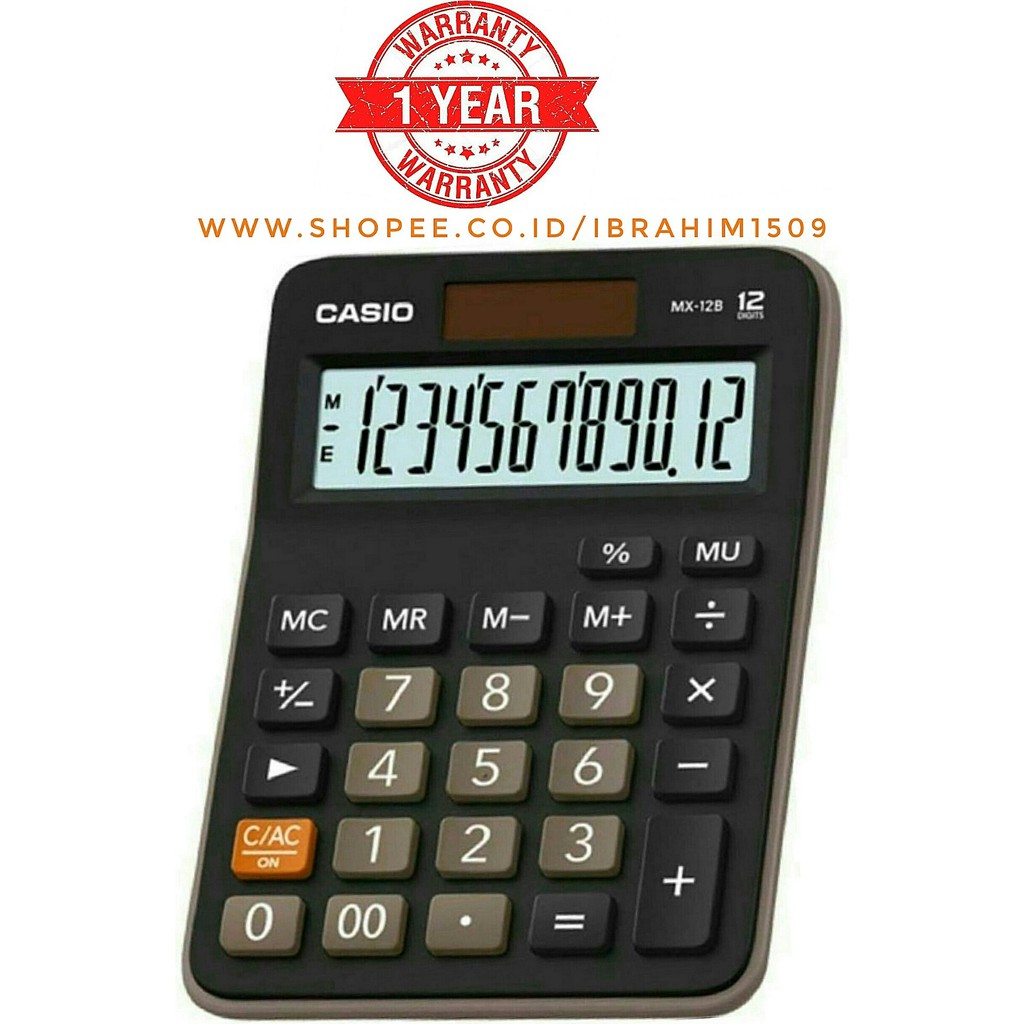 Jual CASIO Calculator MX-12B Kalkulator 12 Digit Tenaga Baterai & Matahari – BLACK | Shopee ...