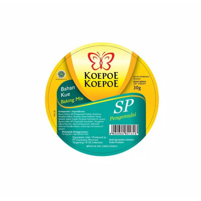 Jual KOEPOE KOEPOE SP PENGEMULSI 30GR / SP PENGEMBANG KUE KUPU2 KEMASAN ...