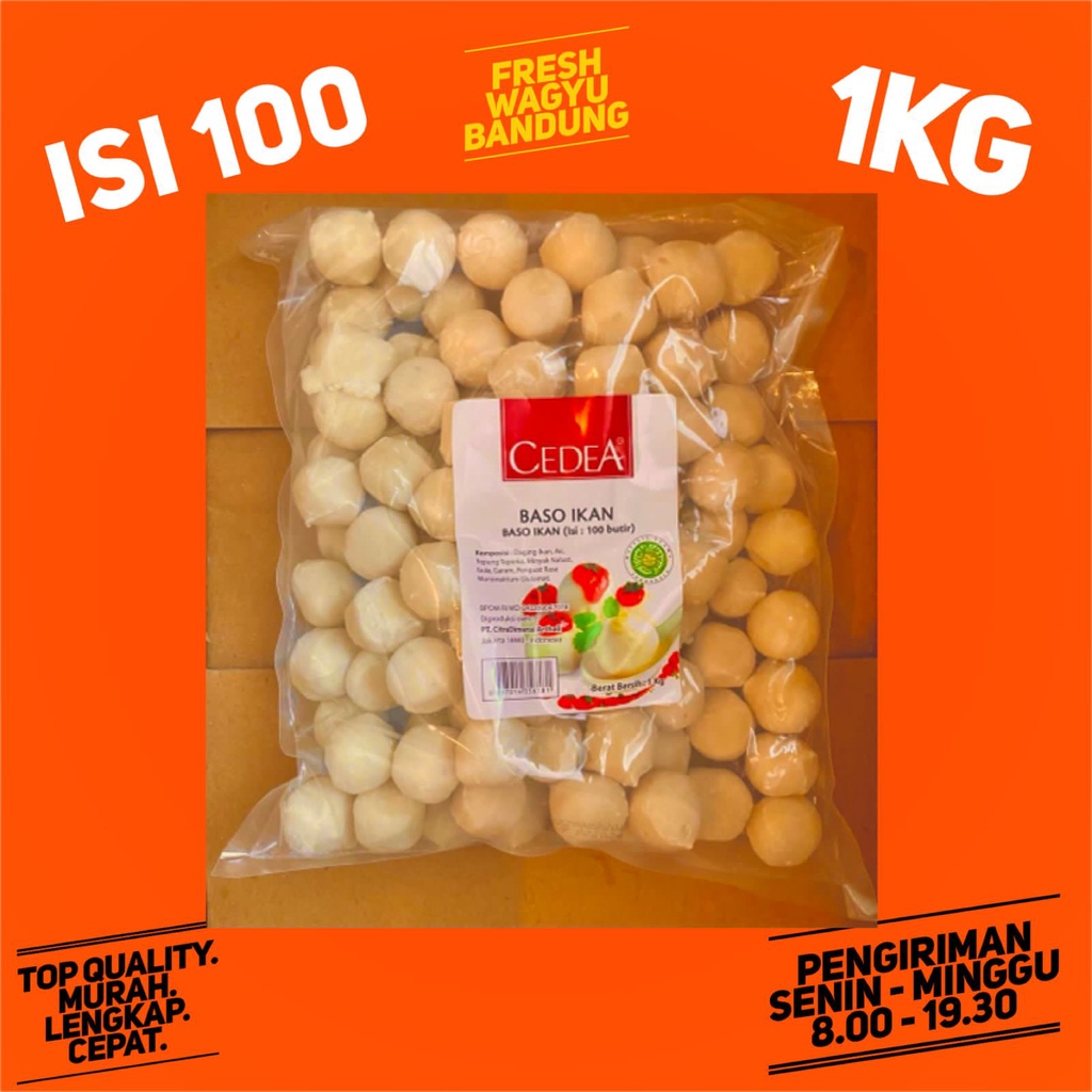 Jual CEDEA FISH BALL 1KG BASO IKAN KECIL ISI 100 SHABU STEAMBOAT HALAL ...