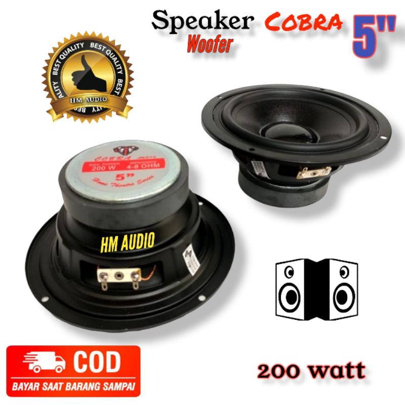 Jual Speaker 5 inch Cobra Woofer Speaker COBRA 5 inch 200 watt magnet ...