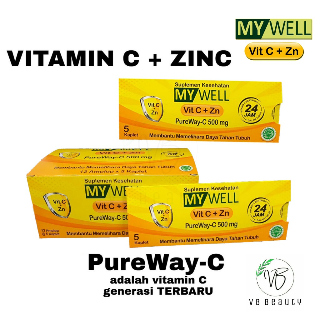 Jual My well vit C + Zinc ( 1 amplop isi 5 kaplet ) | Shopee Indonesia