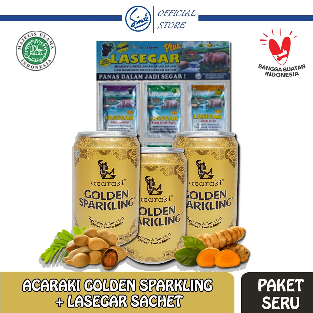 Jual PAKET SERU: GOLDEN SPARKLING + LASEGAR SACHET/ Acaraki Golden ...