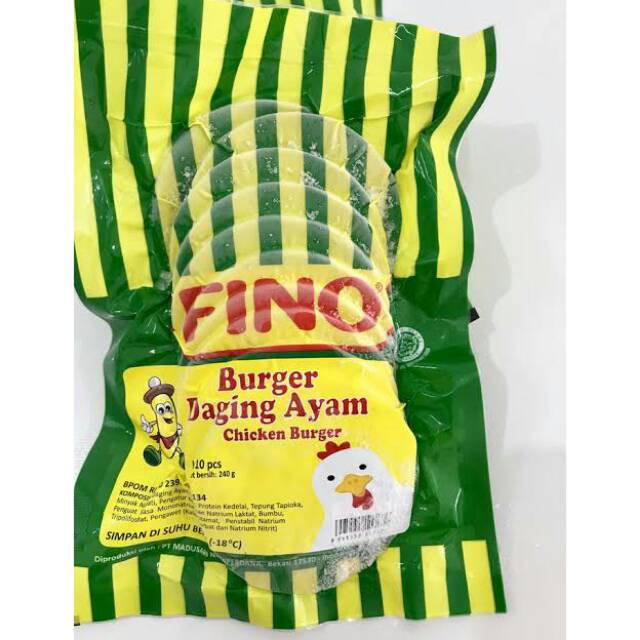 Jual 340gr Fino Daging Burger Daging Ayam/Chickend Ham 10lembar ...