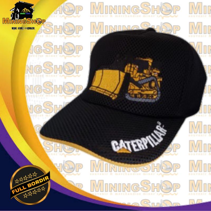 Jual topi dozer bordir double mesh dua lapis CAT DOZER 2 | Shopee Indonesia