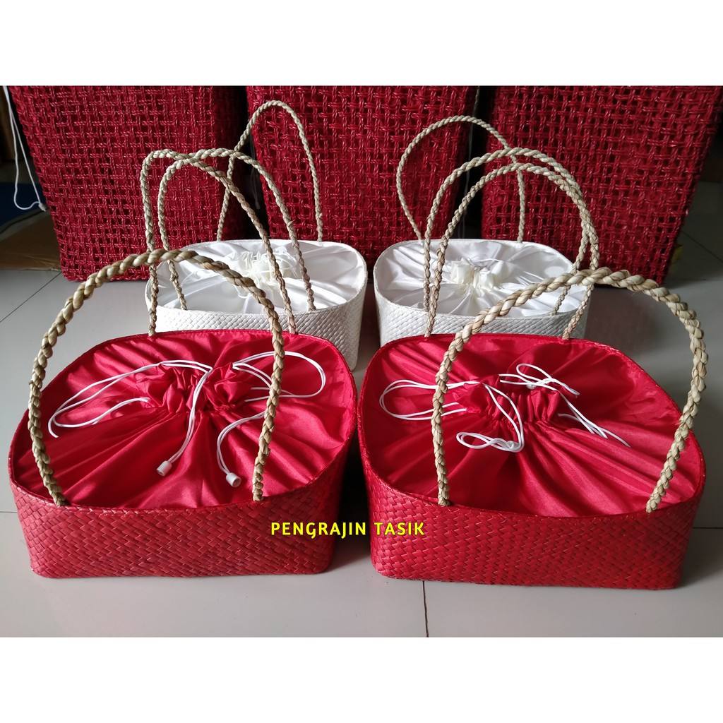 Jual Keranjang Parcel Anyaman Pandan Tas Parcel Model Kotak Keranjang ...