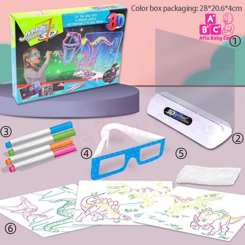 Jual Papan Gambar 3D LED Magic Drawing Board Tablet Gambar Digital ...