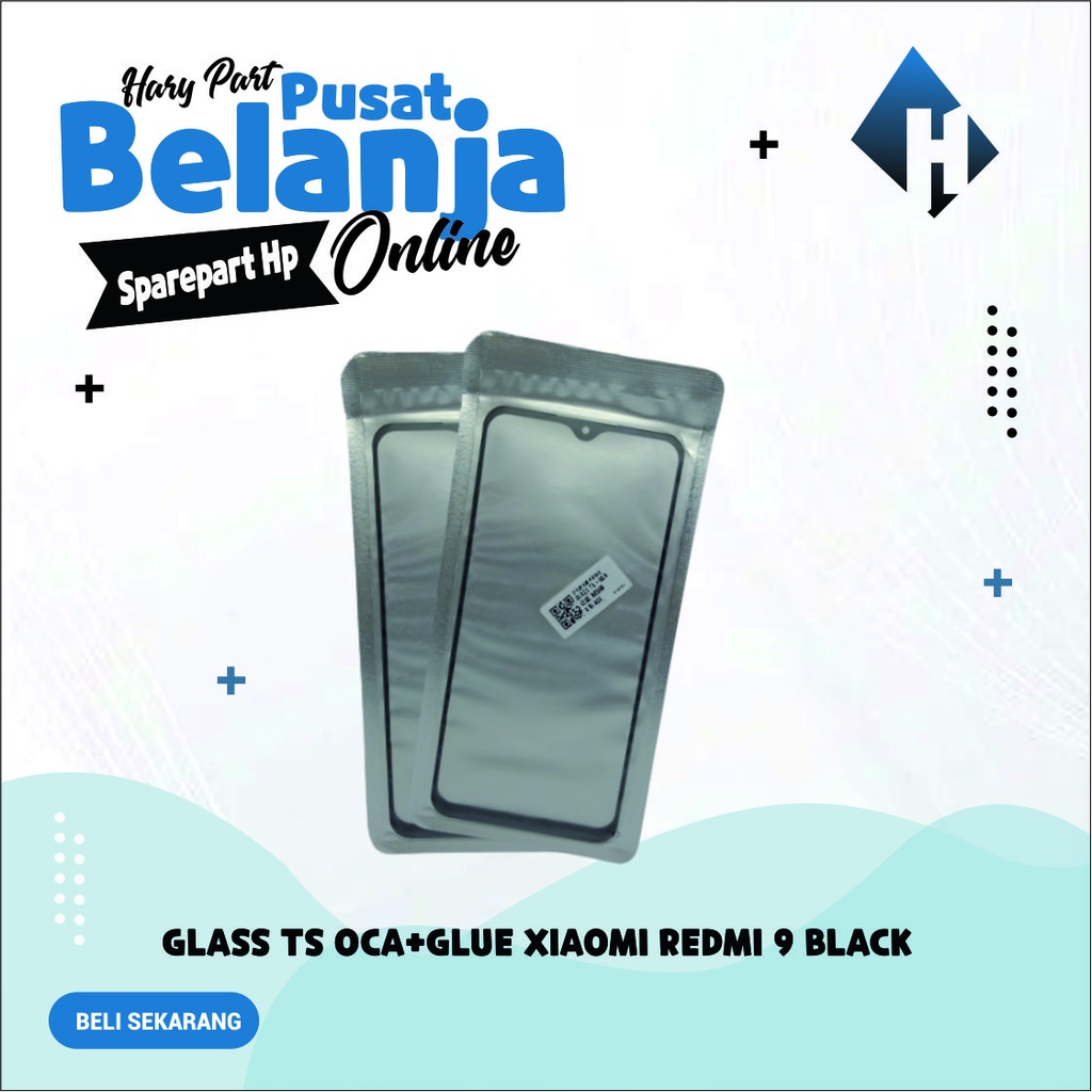 Jual Glass / Kaca LCD Xiaomi Redmi 9 + Lem OCA Black | Shopee Indonesia