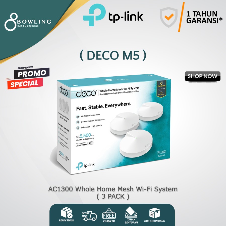 Jual TP-LINK Deco M5 3 PACK AC1300 Whole Home Mesh WiFi System ( 3 PCS ...