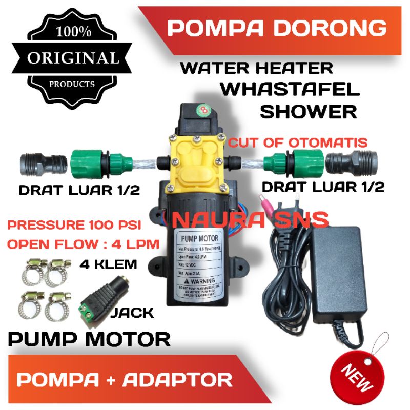 Jual PAKET POMPA DORONG UNTUK WASTAFEL / SHOWER / WATER HEATER /MESIN ...