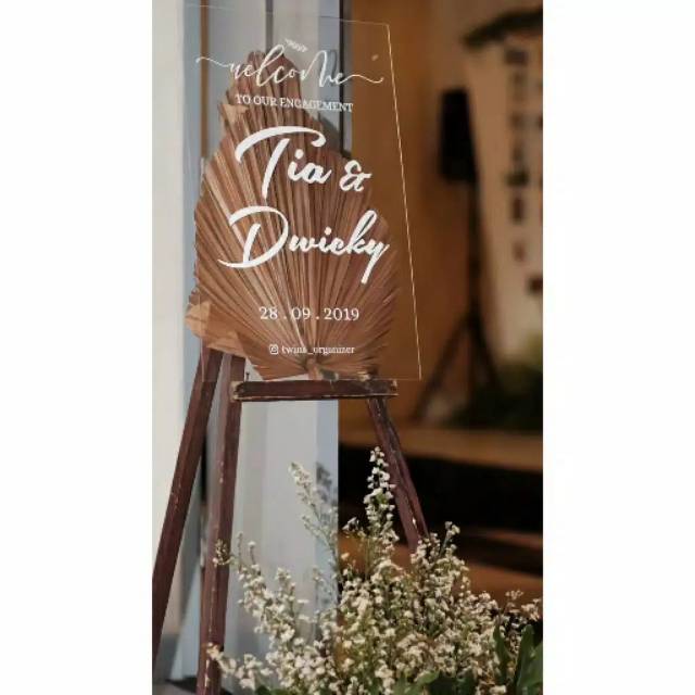 Jual WELCOME SIGN 60x40 / BISA CUSTOM TULISAN / WEDDING WELCOME ...
