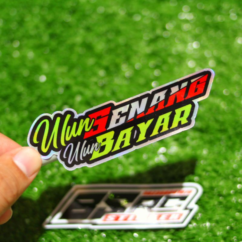 Jual stiker ulun senang ulun bayar hologram / stiker viral banjarmasin ...