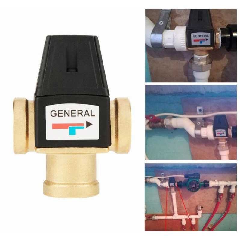 Jual GENERAL Thermostatic Mixing Valve Solar Water Heater 3-Way ...
