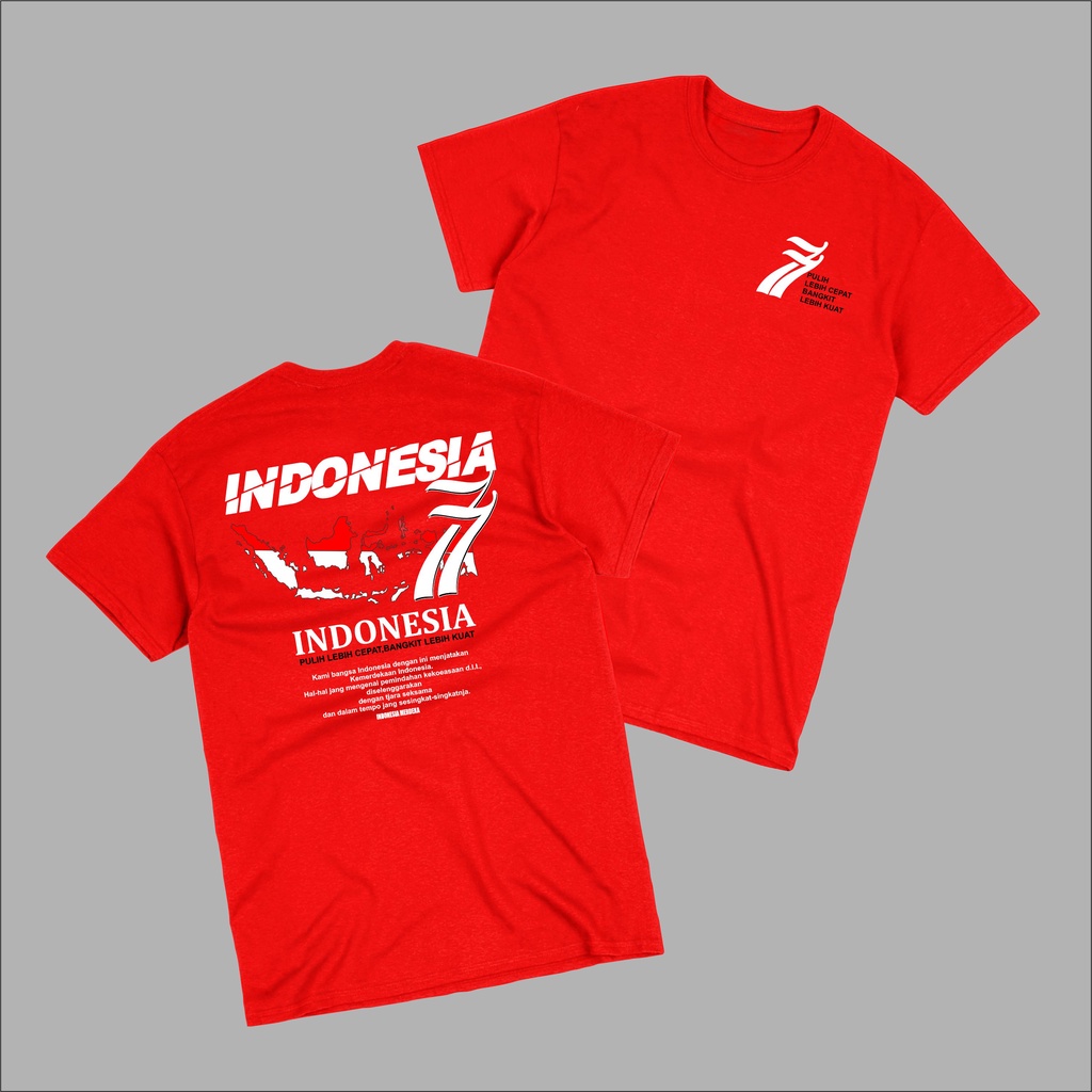 Jual Kaos Kemerdekaan RI ke 77 kaos pria wanita lengan pendek desain ...