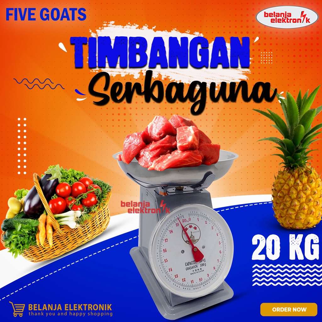 Jual TIMBANGAN BUAH SERBAGUNA / TIMBANGAN DUDUK JARUM CAP KAMBING FIVE GOATS 20 KG | Shopee ...