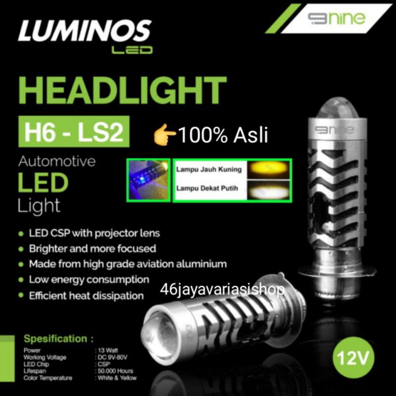 Jual LAMPU DEPAN MOTOR H6 LS2 LASER HI LOW LUMINOS AC DC DOUBLE BOHLAM DEPAN LED LUMINOS H6 LS2 ...