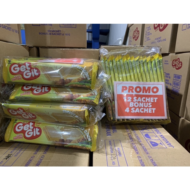 Jual Get Git Wafer Rasa Sweet Corn Kemasan Promo Isi 16 bungkus ...