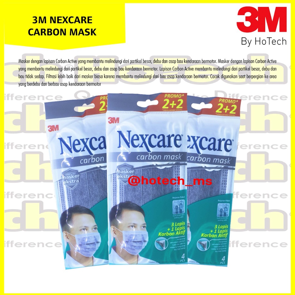 Jual 3M Nexcare Carbon Masker 4 Ply | Masker Carbon Nexcare 3M 3 Pack ...