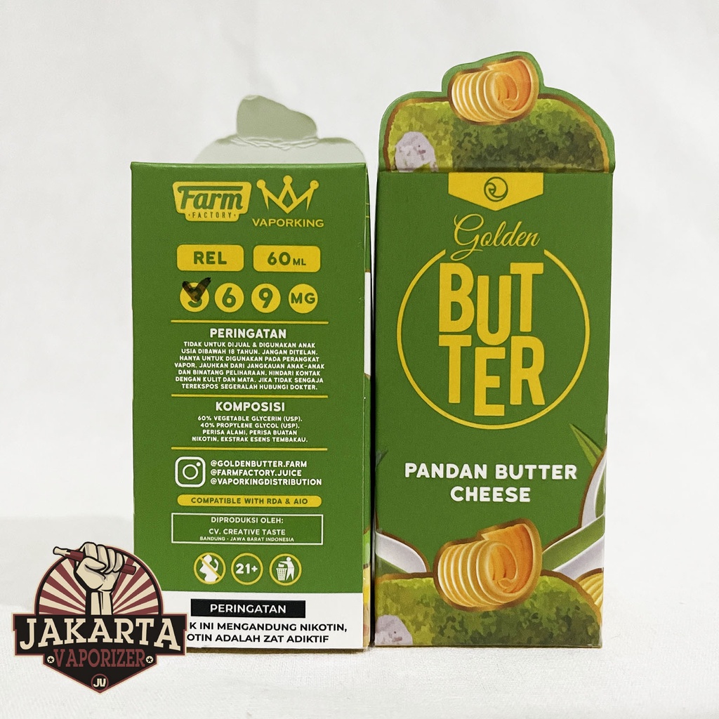 Jual GOLDEN BUTTER V2 PANDAN BUTTER CHEESE 60ML 3MG 6MG BY FARM FACTORY ...