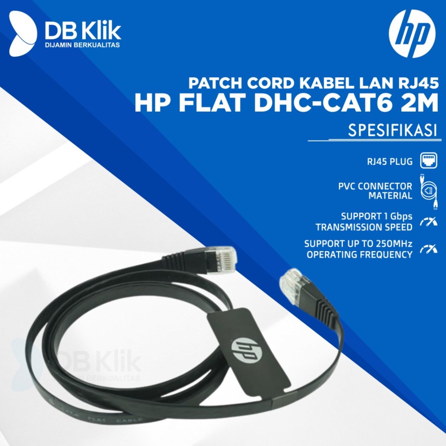 Jual Patch Cord Kabel LAN RJ45 HP FLAT DHC-CAT6 2M - Kabel HP FLAT Cat6 ...