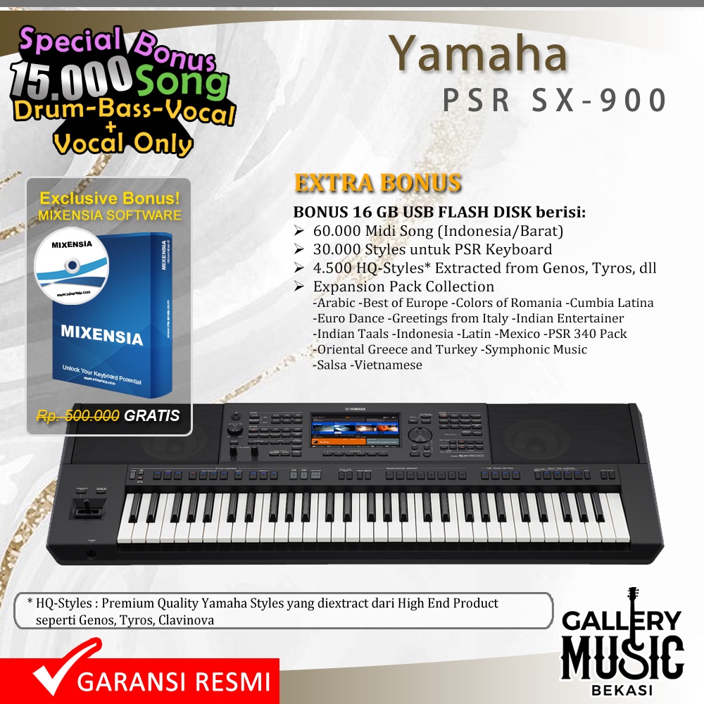 Jual Keyboard Yamaha PSR SX900 Arranger/ PSRSX900/ PSR SX 900 Garansi ...
