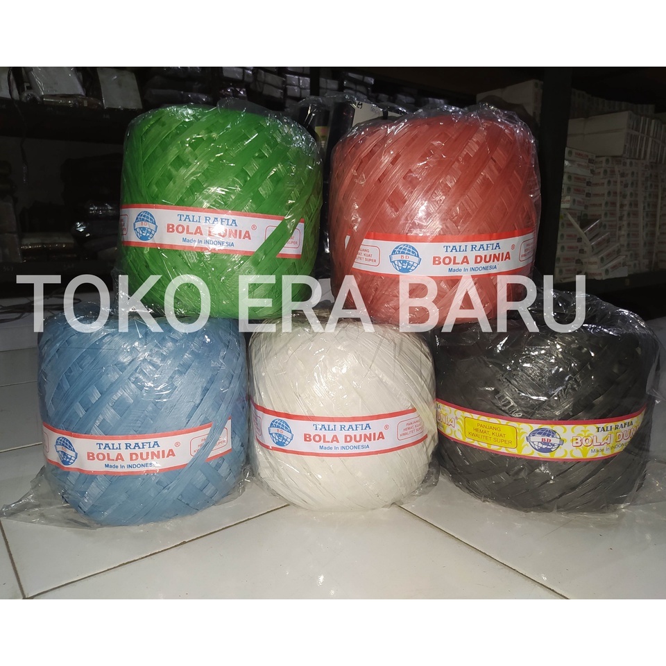 Jual TALI RAFIA CAP BOLA DUNIA- TALI PLASTIK | Shopee Indonesia