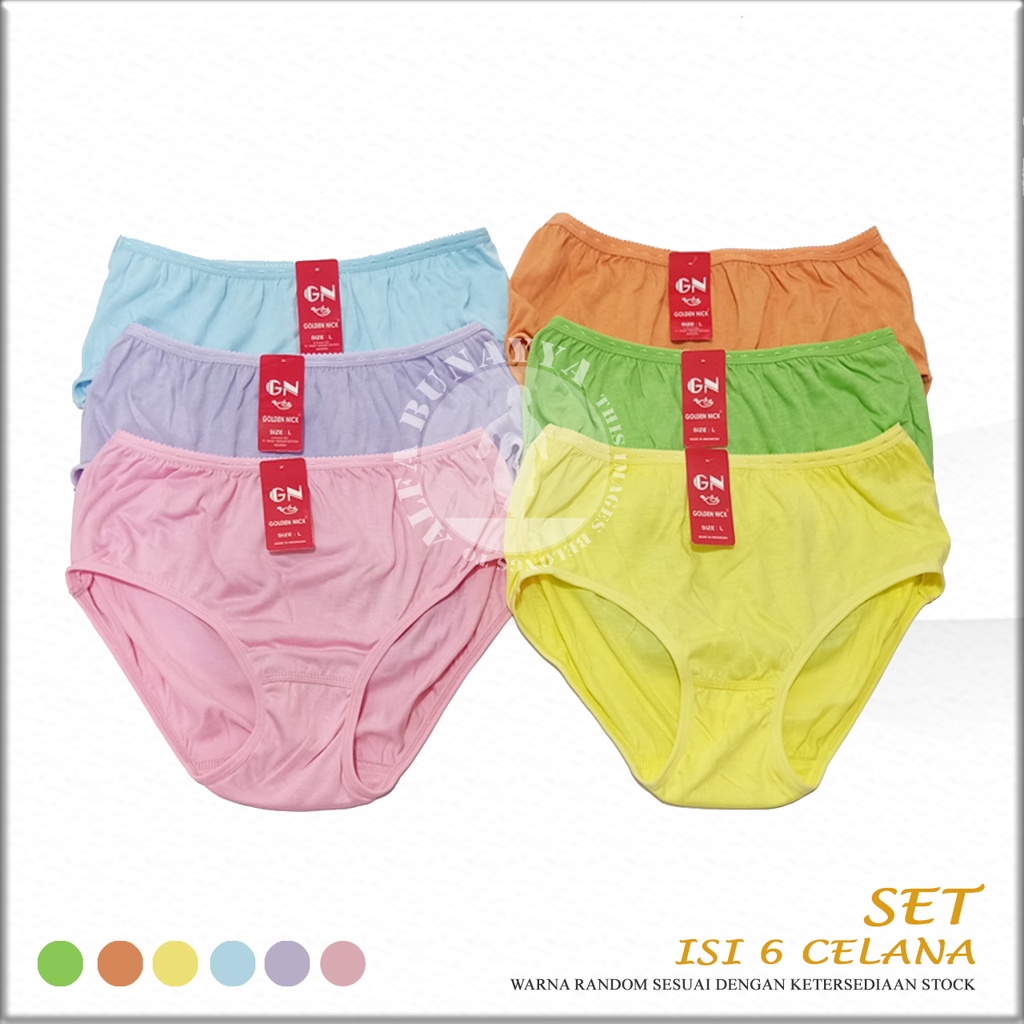 Jual SET 6 Celana Dalam Wanita GN 938 - GOLDEN NICK Warna Pelangi - GN Rainbow - CD GOLDEN NICK ...