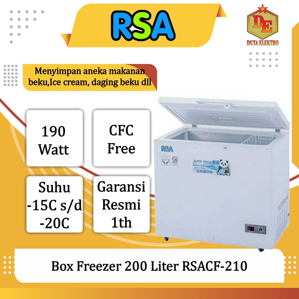 Jual Box Freezer RSA CF 210 Chest Freezer 200 Liter | Shopee Indonesia